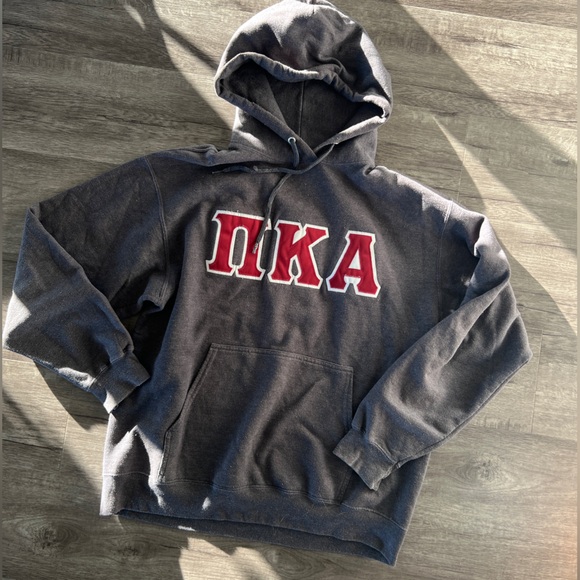 Shirts | Pi Kappa Alpha Gray Hoodie With Greek Letters | Poshmark